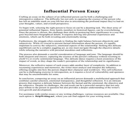 Influential Person Essay | PDF