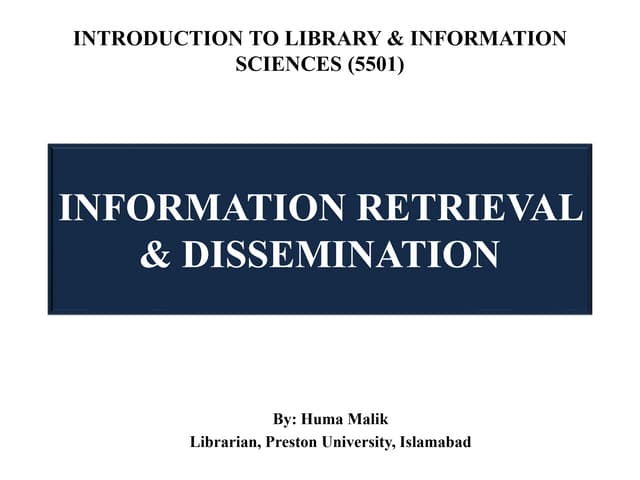 Information Storage And Retrieval Pptx