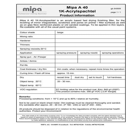Info Mipa A40 | PDF