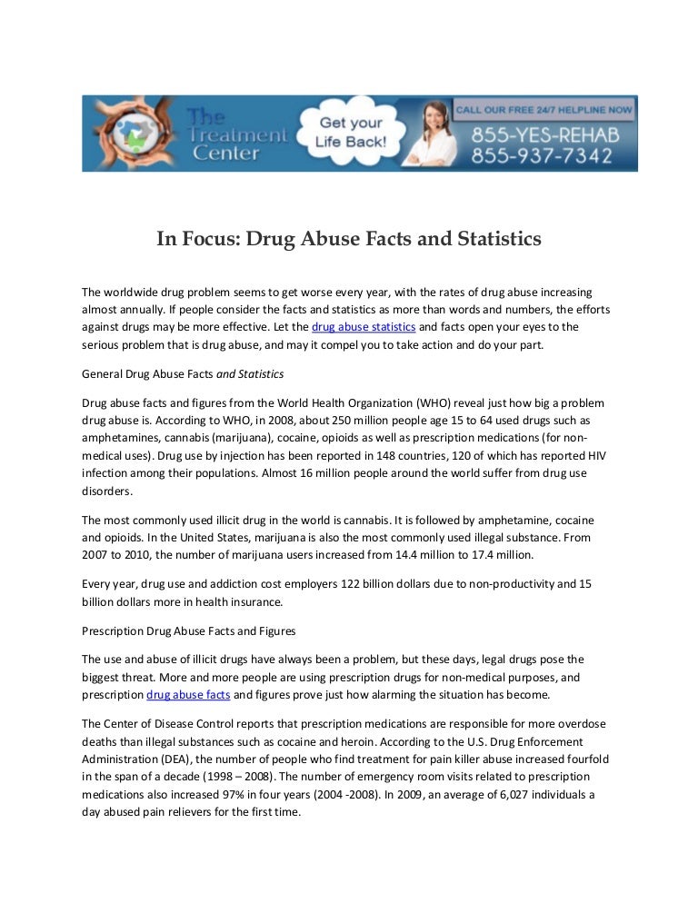 In focus drug abuse facts and statistics