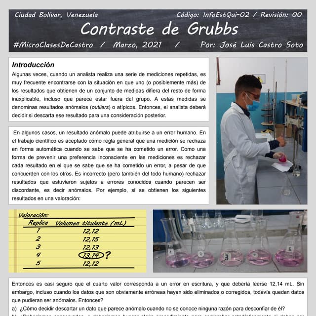 Statistics tables grubb's test | PDF