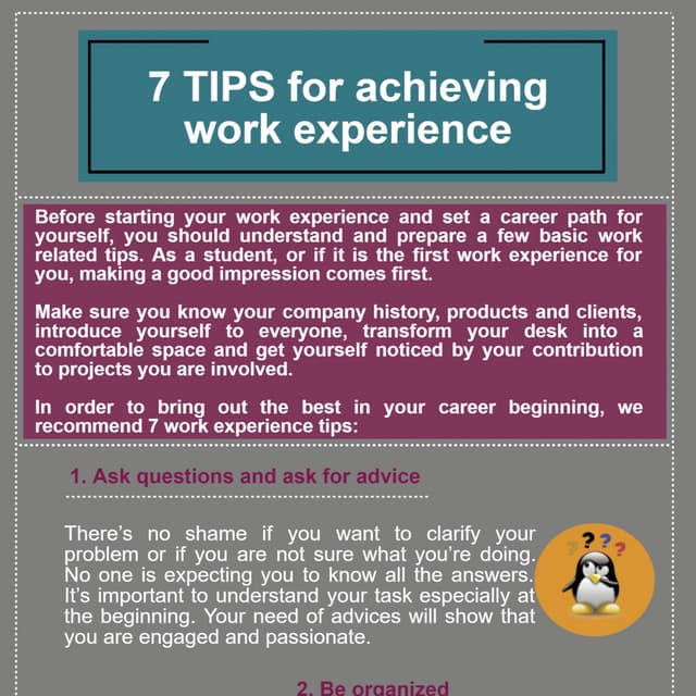 7 TIPS for achieving work experience! | PDF