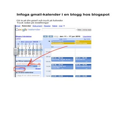 Infoga Kalender I Blogg | PDF