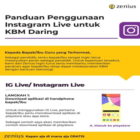 Panduan Penggunaan Instagram Live untuk KBM Daring | PDF