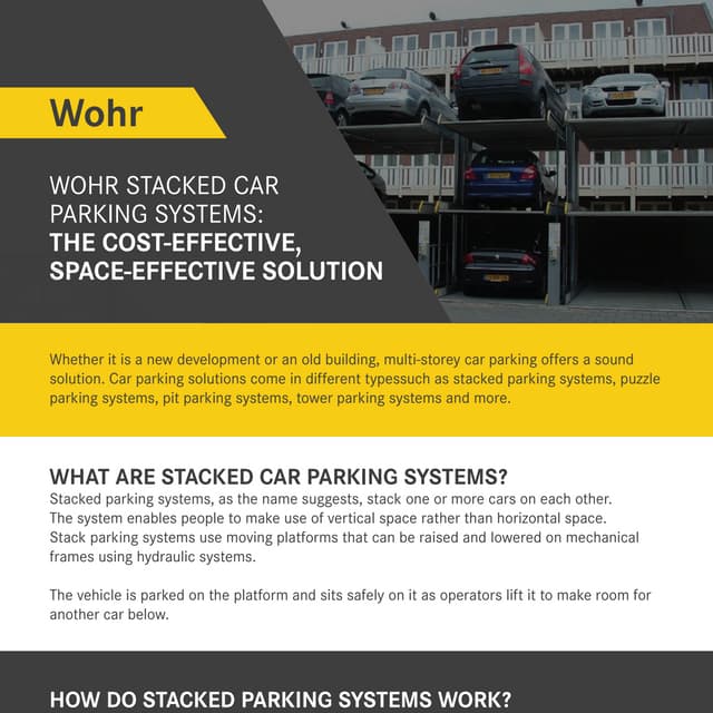 WOHR STACKED CAR PARKING SYSTEMS: THE COST-EFFECTIVE, SPACE-EFFECTIVE ...