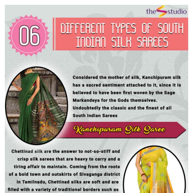 6 Different Types of South Indian Silk Sarees | PDF