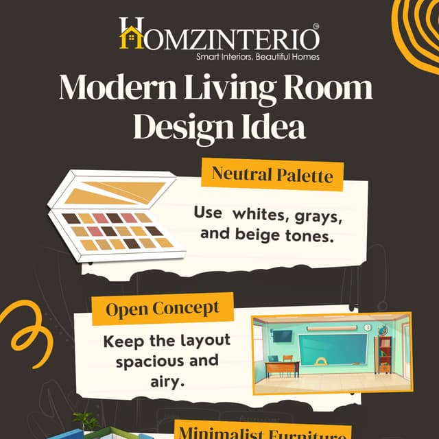 Modern Living Room Design Idea | Homzinterio | PDF