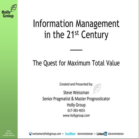 Information Management In The 21st Century | PPTX