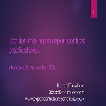 Infonetica Export Controls Practical Steps | PPTX