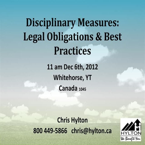 Disciplinary Measures: Legal Obligations and Best Practices | PPTX