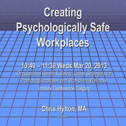 Creating Psychologically Safe Workplaces | PPTX