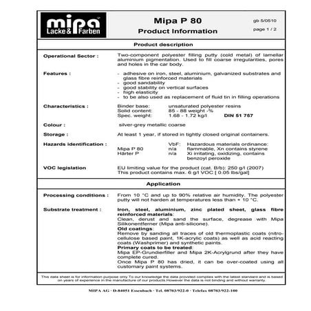 Info Mipa P80 lang | PDF