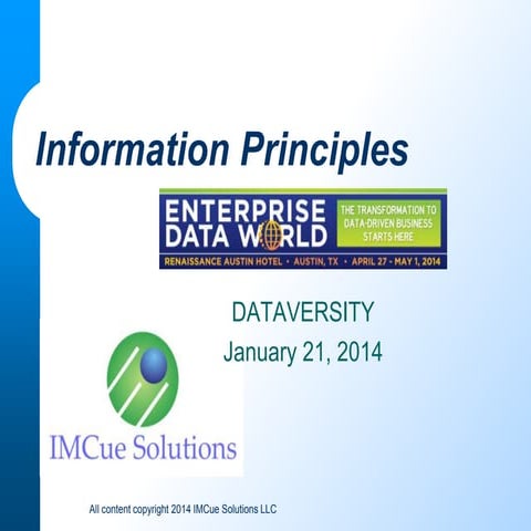 Enterprise Data World Webinars: Information Management Principles | PPTX