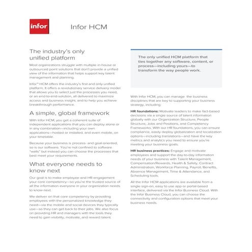 Infor hcm | PDF
