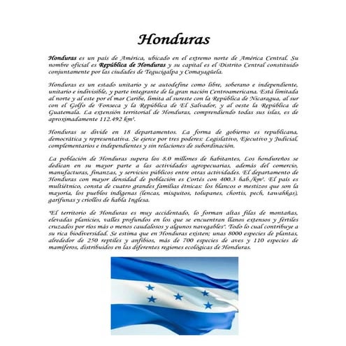 Información de Honduras | PDF