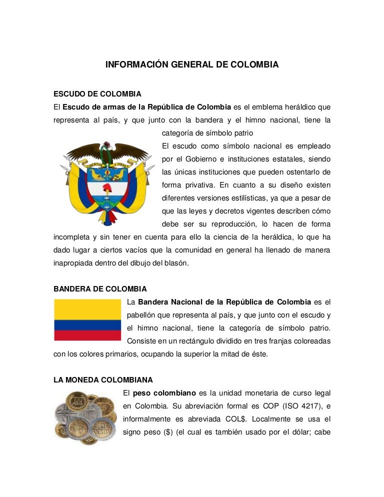 Información general de colombia