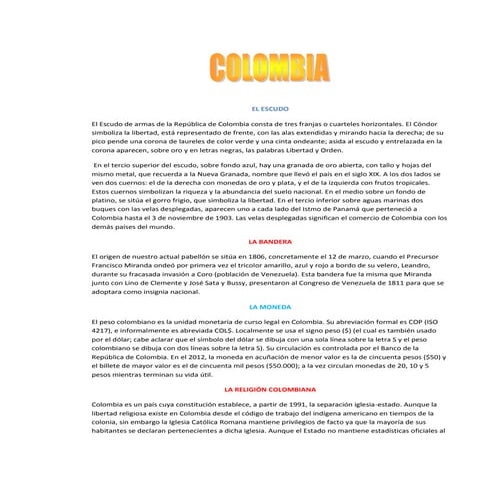 Información general de colombia | DOCX