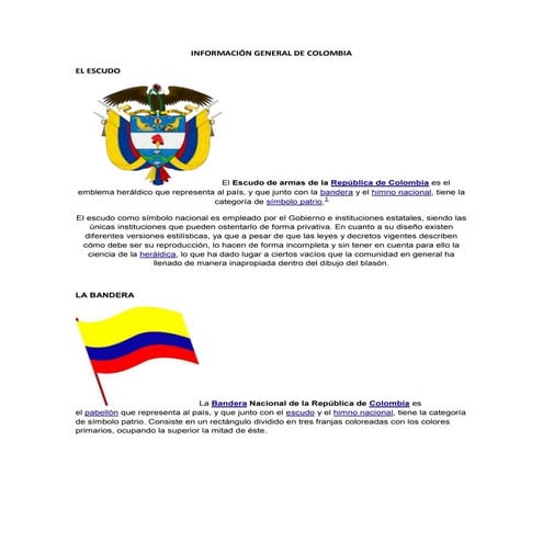 Información general de colombia | DOCX