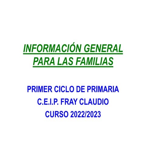 Boletín informativo familias 2º ciclo | PDF