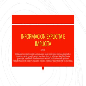 Informacion explicita e implicita | PPTX