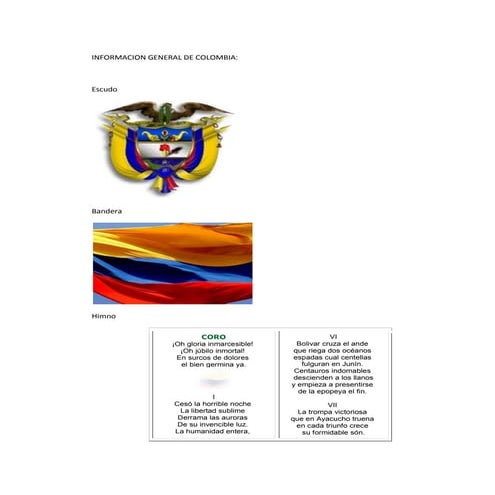 Informacion general de colombia | DOCX