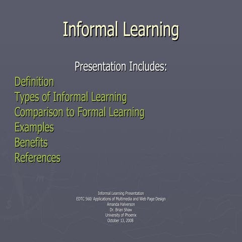 Informal Learning | PPT