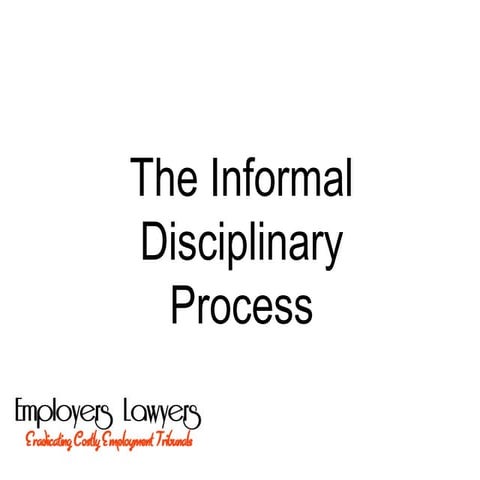 Informal disciplinary process | PPT