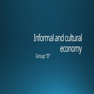 informal economy ppt informal economy ecooo | PPTX