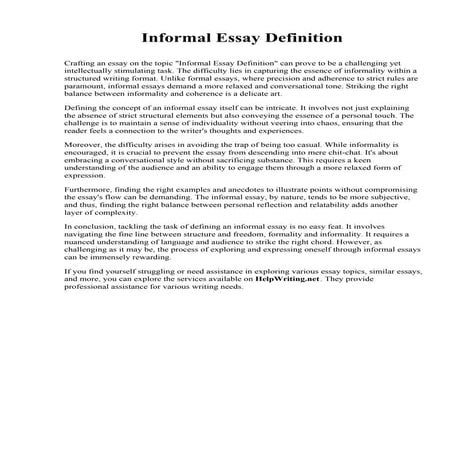 Informal Essay Definition.pdf
