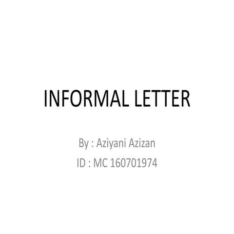 Informal Letter (LESSON PLAN 2) | PPTX