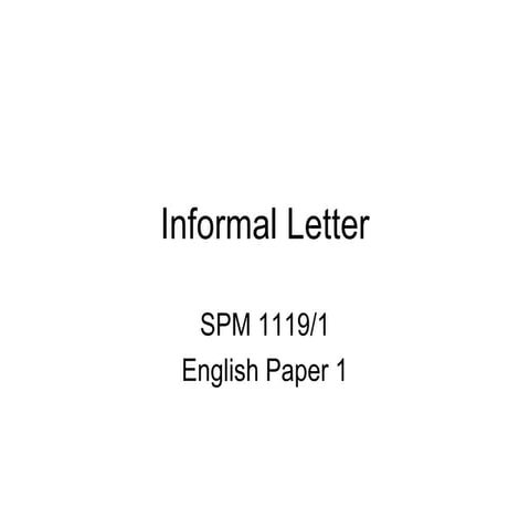 Informal Letter | PPT
