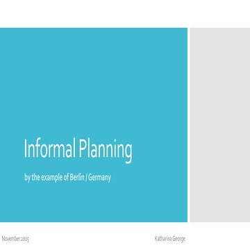 Informal planning english | PDF