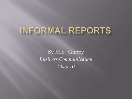 PPT On Report Writing | PPT