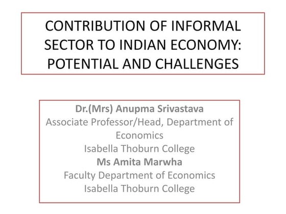 Informal Sector | PPT