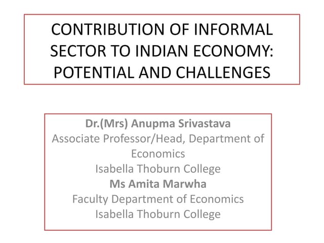 Formal vs informal sectors | PPTX
