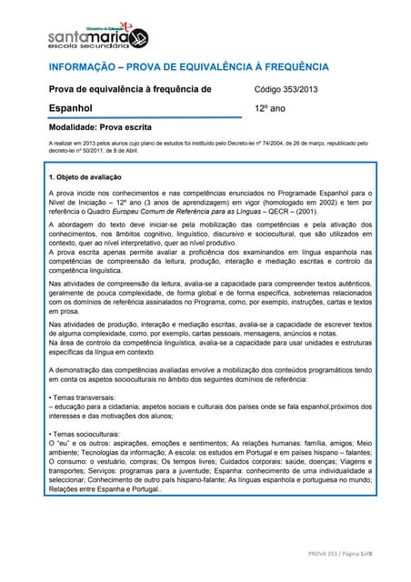 Informação prova educação física 12º