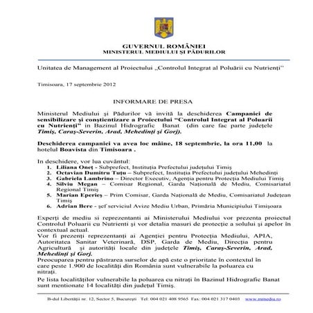 Informare de presa - Workshop INPCP Timisoara, 18 - 19 septembrie 2012 ...