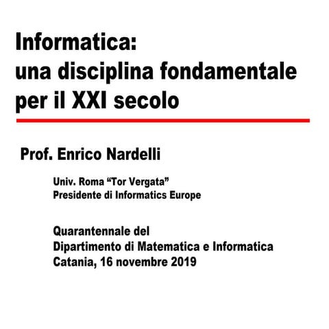 Informatica: una disciplina fondamentale per il XXI secolo | PDF ...