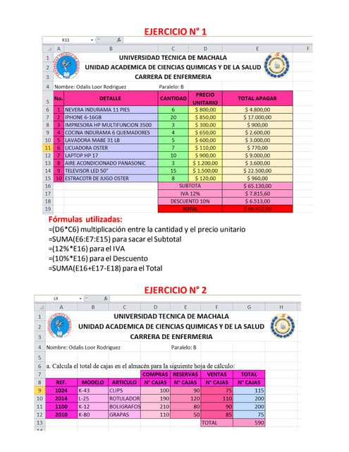 Ejercicios prácticos de excel 2013 | PDF