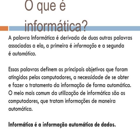 Oficina de Iniciação a Informática | PPT