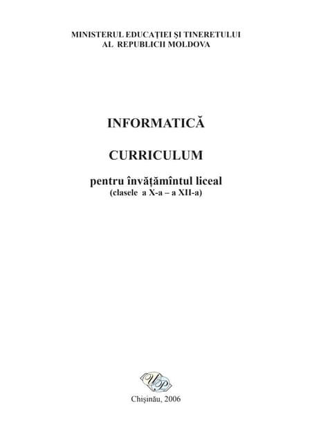 Programa scolara de_informatica_10 | PDF