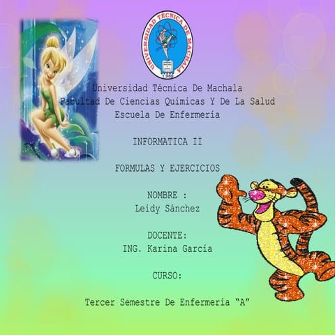 Informatica ii formulas y ejercicios | PPTX