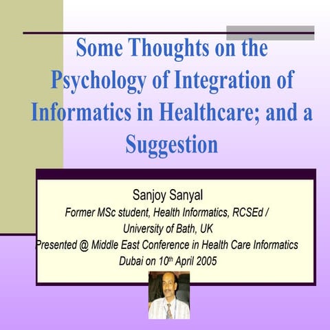 Psychology of Informatics Integration in Healthcare | PPT