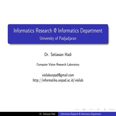 Informatics Research at Informatics Depatment Universitas Padjadjaran | PDF