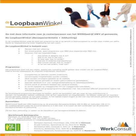 Uitnodiging De Loopbaan Boost | PDF