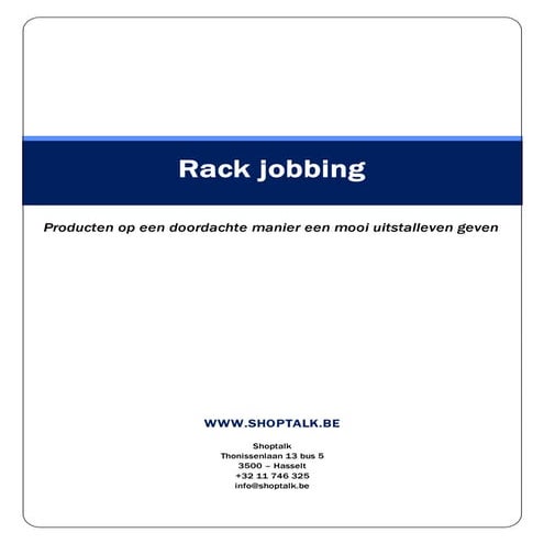 Informatie fiche Rack Jobbing | DOCX | Business | Business and Finance