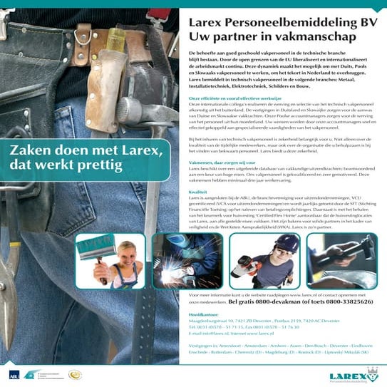 Informatie Larex Personeelsbemiddeling Bv | PDF