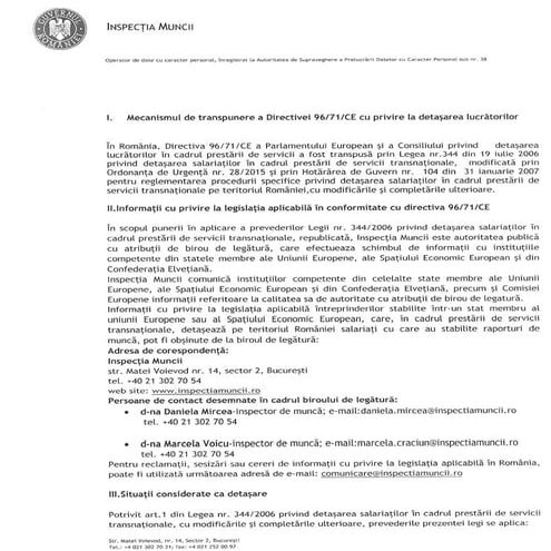 Informatii detasare | PDF