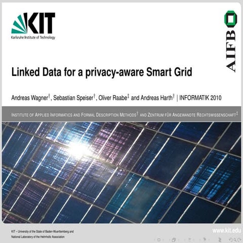 Linked Data for a privacy-aware Smart Grid | PDF