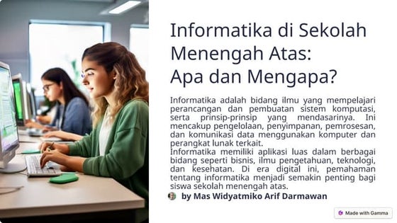 Tentang Informatika di Sekolah Menengah Atas | PPTX